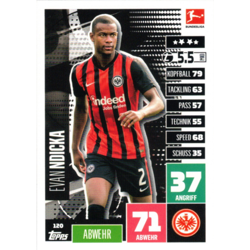Match Attax Bundesliga 20/21 - 120 - Evan Ndicka, 0,39