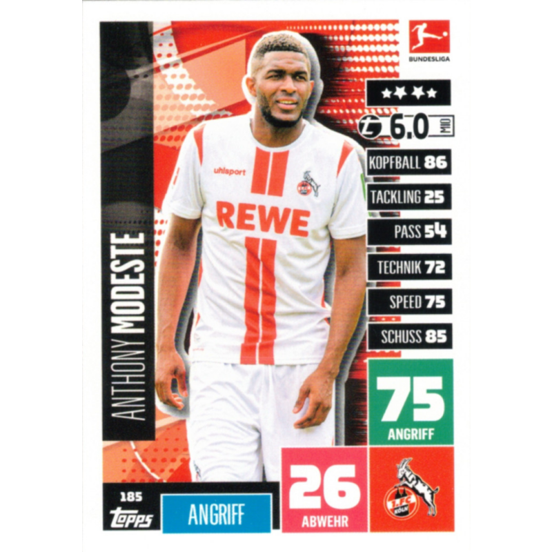 Match Attax Bundesliga 20/21 - 185 - Anthony Modeste, 0,39