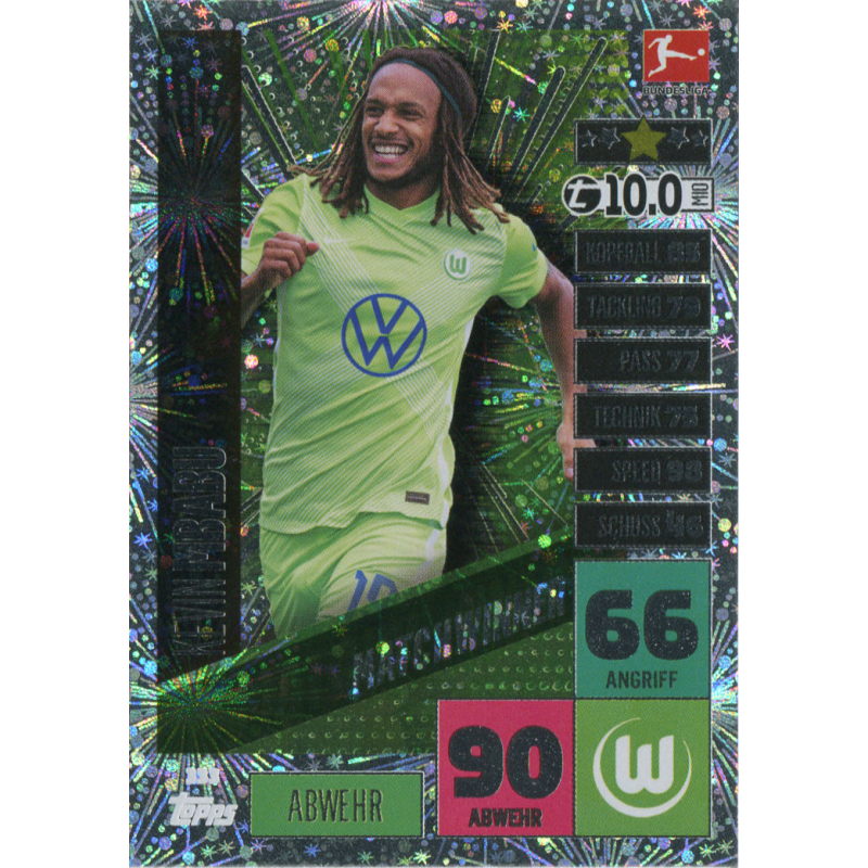 Match Attax Bundesliga 20/21 - 333 - Kevin Mbabu, 6,99